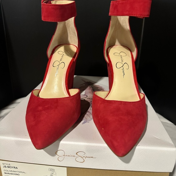 Jessica Simpson | Shoes | Jessica Simpson Red Suede Heels | Poshmark